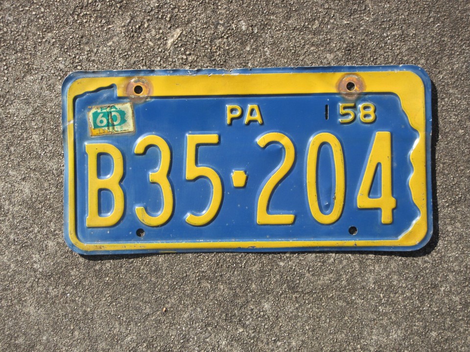 Pennsylvania License Plate PA 1958 1959 1960 1961 1962 1963 1964 - Pick ...