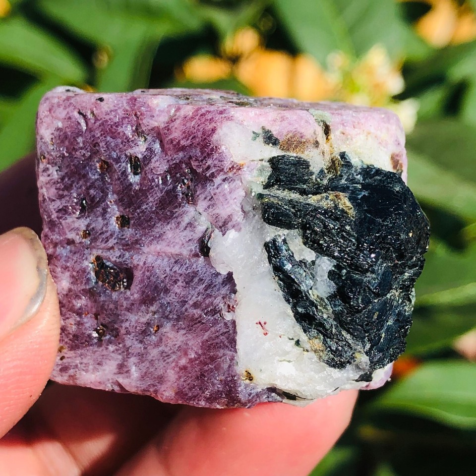 148g Natural Red Corundum Triangle Mark Ruby Rough Crystal Mineral ...