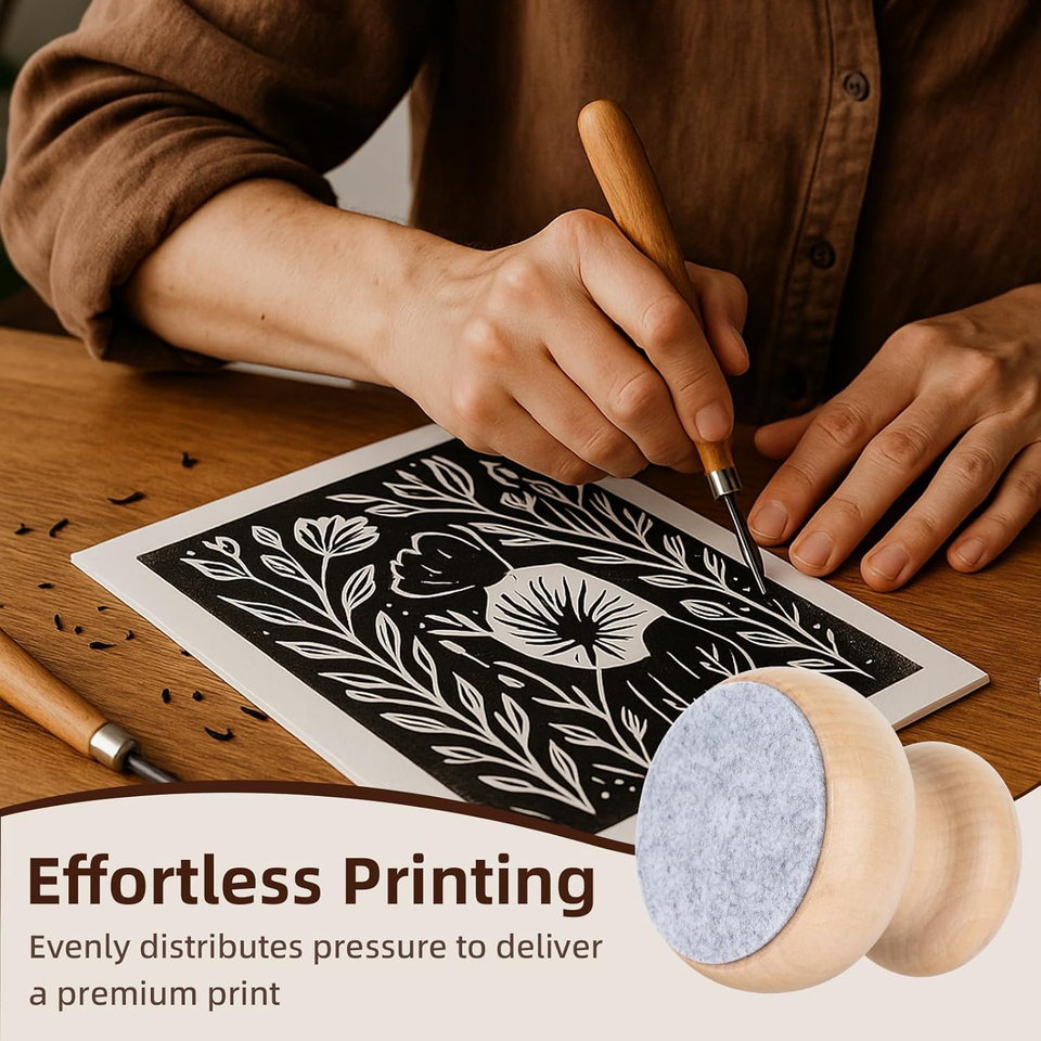 Wood Block Printing Baren, 2.5 Inches Baren Printmaking Tool with ...