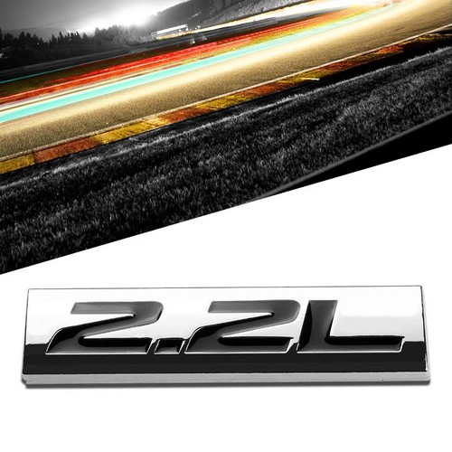 Black/Chrome 2.2L Sign Logo Rear Back Trunk Metal Badge Decal Plate ...