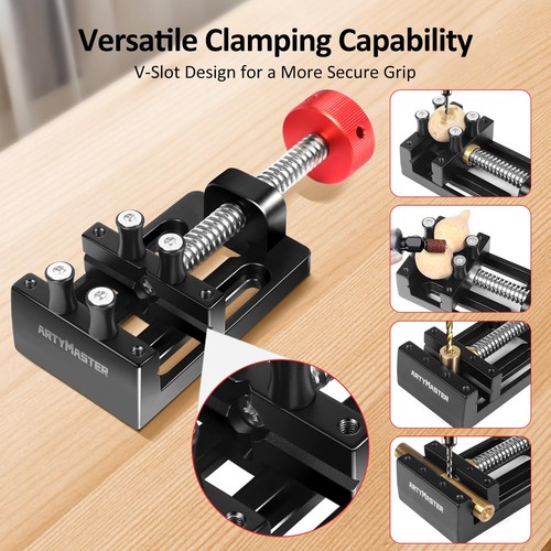 Mini Drill Press Vise with Rubber Soft Jaws, 0-2.48" Clamping Range ...