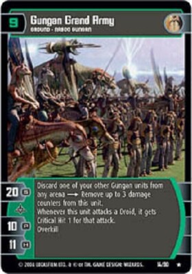STAR WARS TCG WOTC THE PHANTOM MENACE GUNGAN GRAND ARMY 14/90 FOIL GEM ...