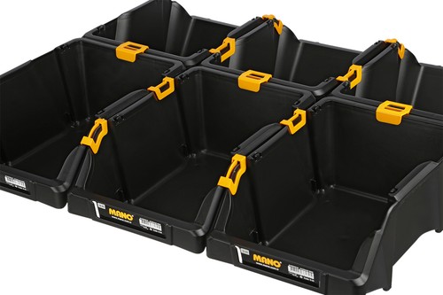 Strong Plastic Stacking Bins Tool Storage Organiser Shelving Industrial ...