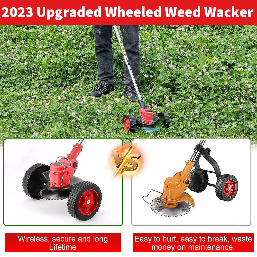 Cordless Grass Trimmer Lawn Electric Whipper Snipper Mower Edger Cutter ...