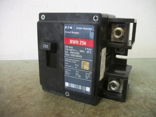 CUTLER-HAMMER BWH CIRCUIT BREAKER BWH2200 200AMP 240VOLT 2POLE | eBay