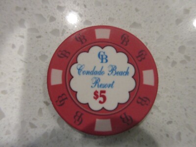 $5 Condado Beach Resort Casino Chip Red + FREE Mystery Las Vegas Poker ...