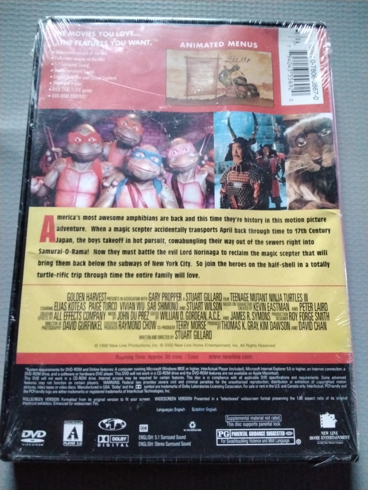 The Teenage Mutant Ninja Turtles III (DVD, 2002) NEW SEALED ...