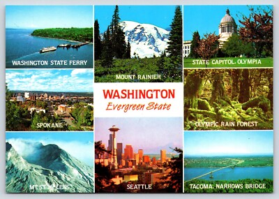 Washington Evergreen State Multiview Vintage Postcard Continental | eBay