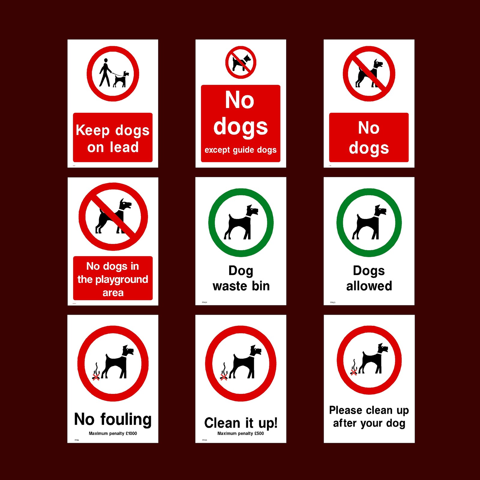 No Dogs / Playground / Fouling / Clean it up - Plastic Sign, Sticker ...