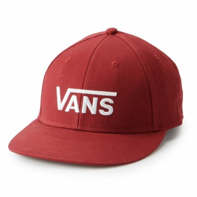Vans Logo Snapback Embroidered Red Vans Flat Brim Hat Cap Brand New ...