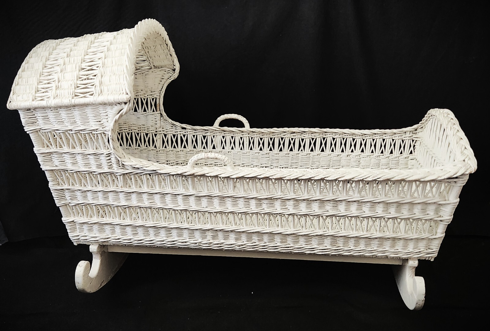Wicker Baby BED, Cradle on Frame, Crib, Bassinet, Bar Harbor, X Panels ...