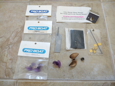 RC Boat Propeller Rudder Parts Lot Octura 448 Pro Miss Bud Astro Marine ...