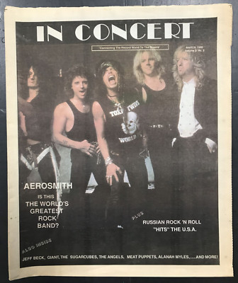 IN CONCERT MAGAZINE-MARCH 1990-AEROSMITH-JEFF BECK-MEAT PUPPETS-THE ...