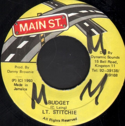 Lieutenant Stitchie Budget 7" vinyl Jamaica Main St. 1993 writing on A ...