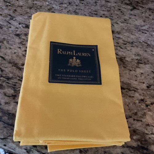 TWO NWT Ralph Lauren Kg Pillowcase (Crayon) Yellow Pima Cotton 250TC ...
