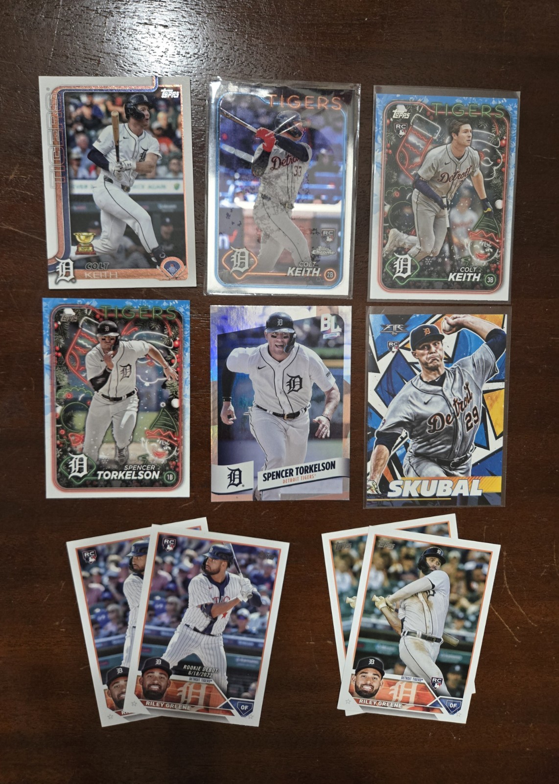 Detroit Tigers 10 Card Lot! Skubal Topps Fire RC Colt Keith Chrome RC ...