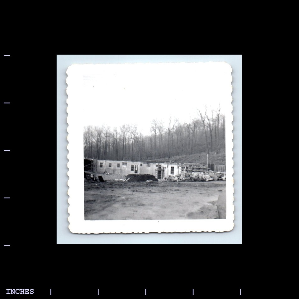 Old Vintage Square Photo BUILDING CONSTRUCTION IN FOREST TREES SNAPSHOT ...