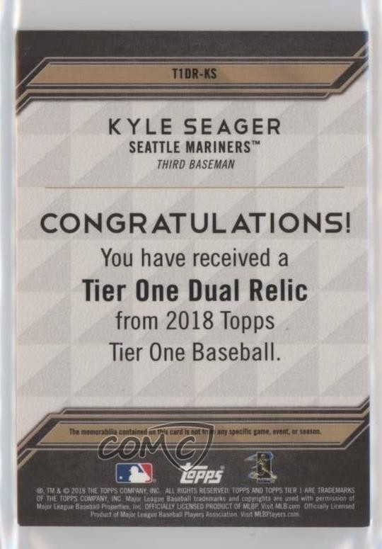2018 Topps Tier One Relics /25 Kyle Seager #T1DR-KS Dual Patch | eBay