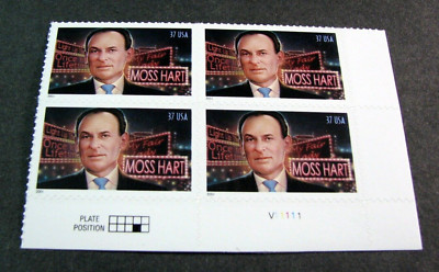 US Plate Block Stamp Scott# 3882 Moss Hart 2004 MNH L707 | eBay