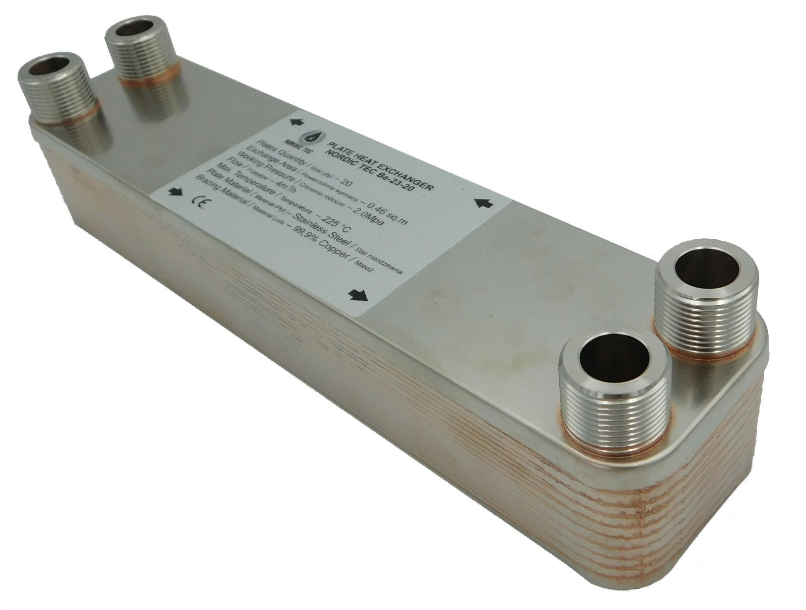 Plattenwärmetauscher Edelstahl Platten Wärmetauscher 3/4" NORDIC Tec 55 ...