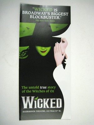 Wicked Flyer ONLY Gershwin Theatre Broadway Musical 2018 Wizard of Oz ...