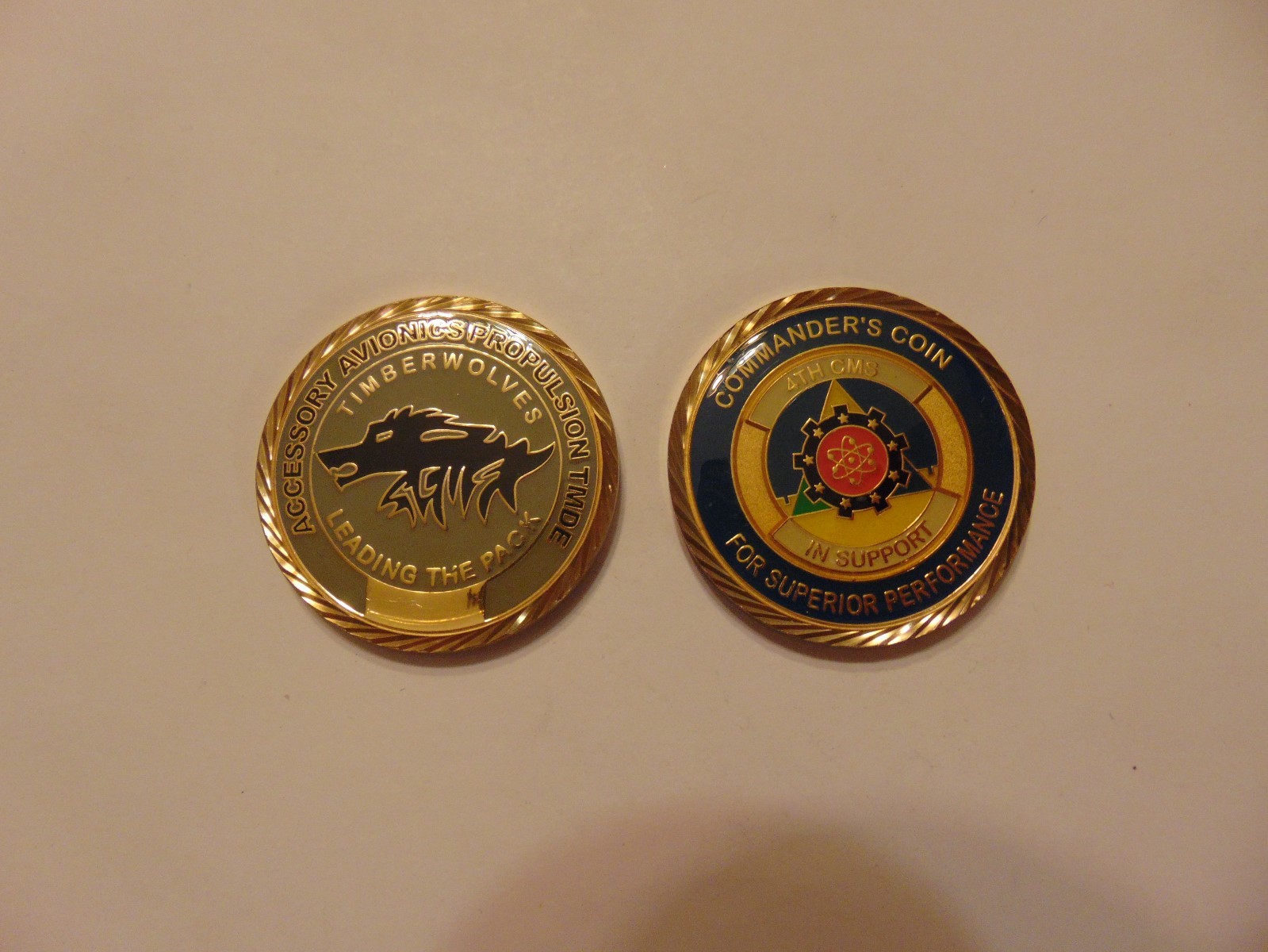 CHALLENGE COIN ACCESSORY AVIONICS PROPULSION TMDE 4TH CMS IN SUPPORT ...