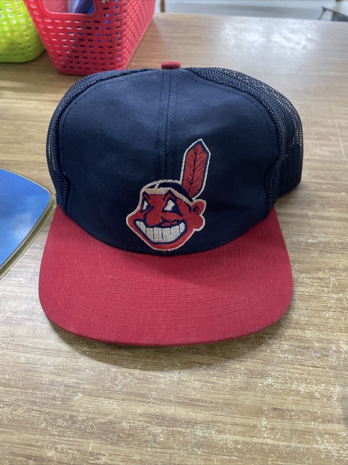 Cleveland Indians hat 80s vintage MLB snapback RARE cap Tribe w/ gray ...
