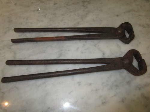2 Vintage Horse Hoof Nail Clippers Cutter, Farrier Blacksmith Tool ...