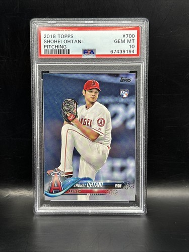 2018 Topps Shohei Ohtani RC Pitching Angels Rookie PSA 10 GEM MINT #700 ...