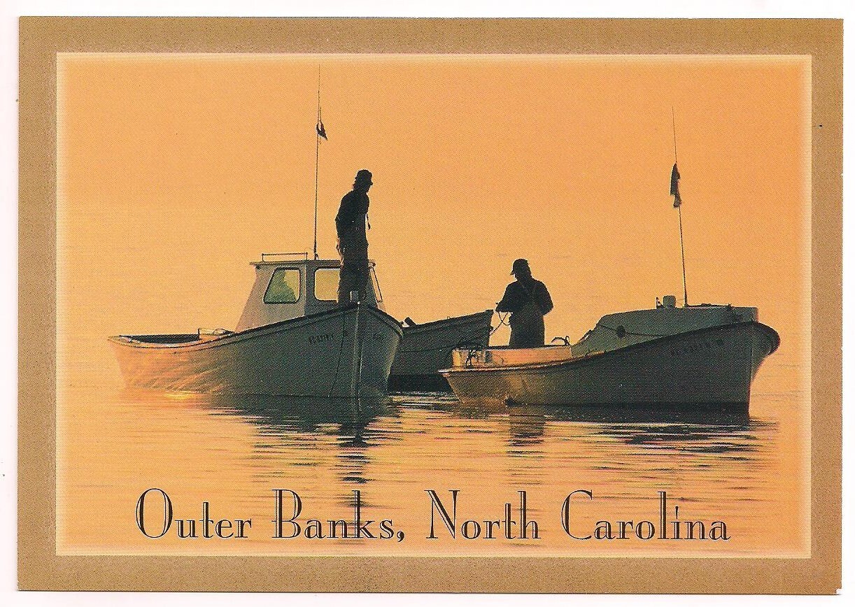 OUTER BANKS NC Postcard BOATS & FISHING, Publisher Point Harbor, NORTH ...