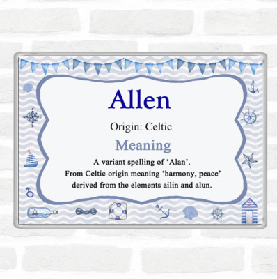 Allen Name Meaning Jumbo Fridge Magnet Nautical | eBay UK