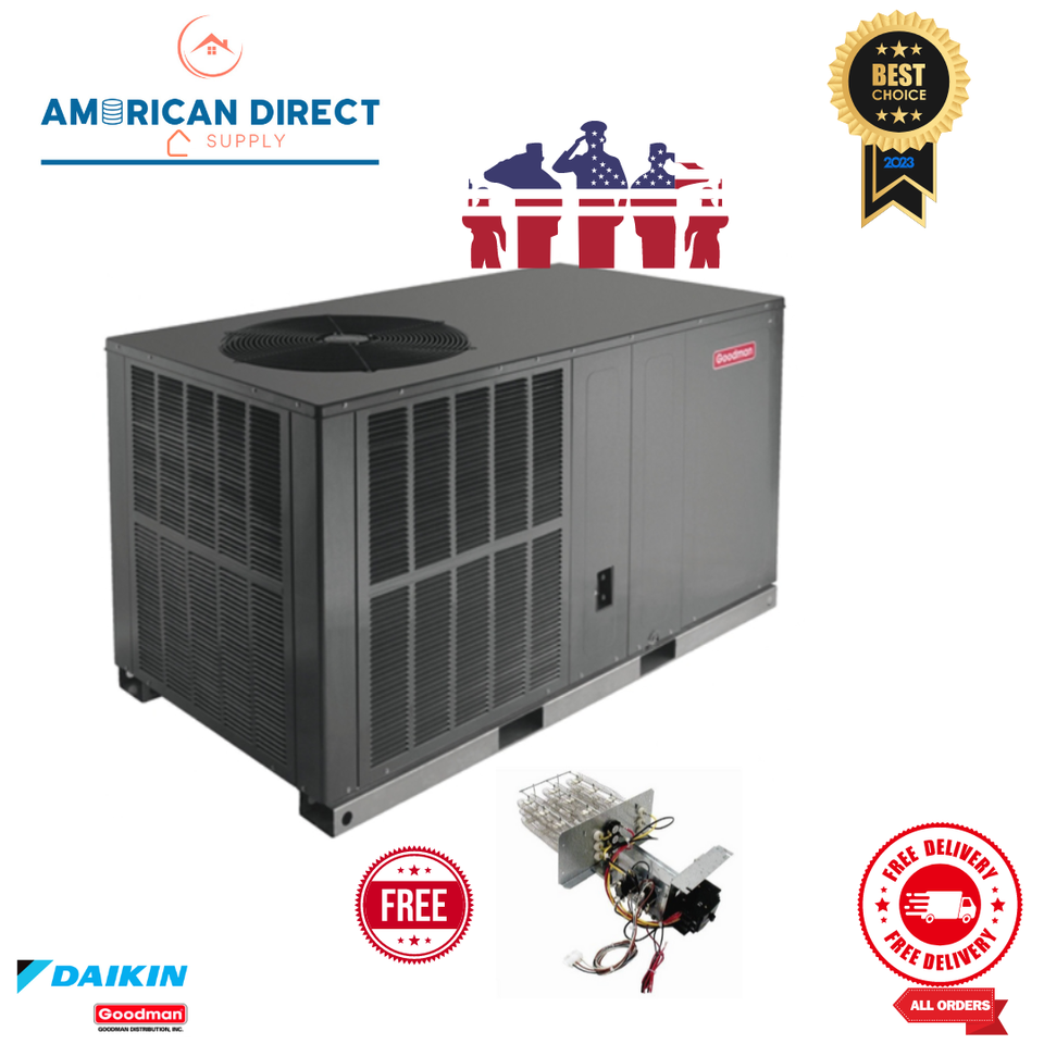 3 Ton Goodman HEAT PUMP Packaged Unit Multi-Position Single-Phase NEW ...