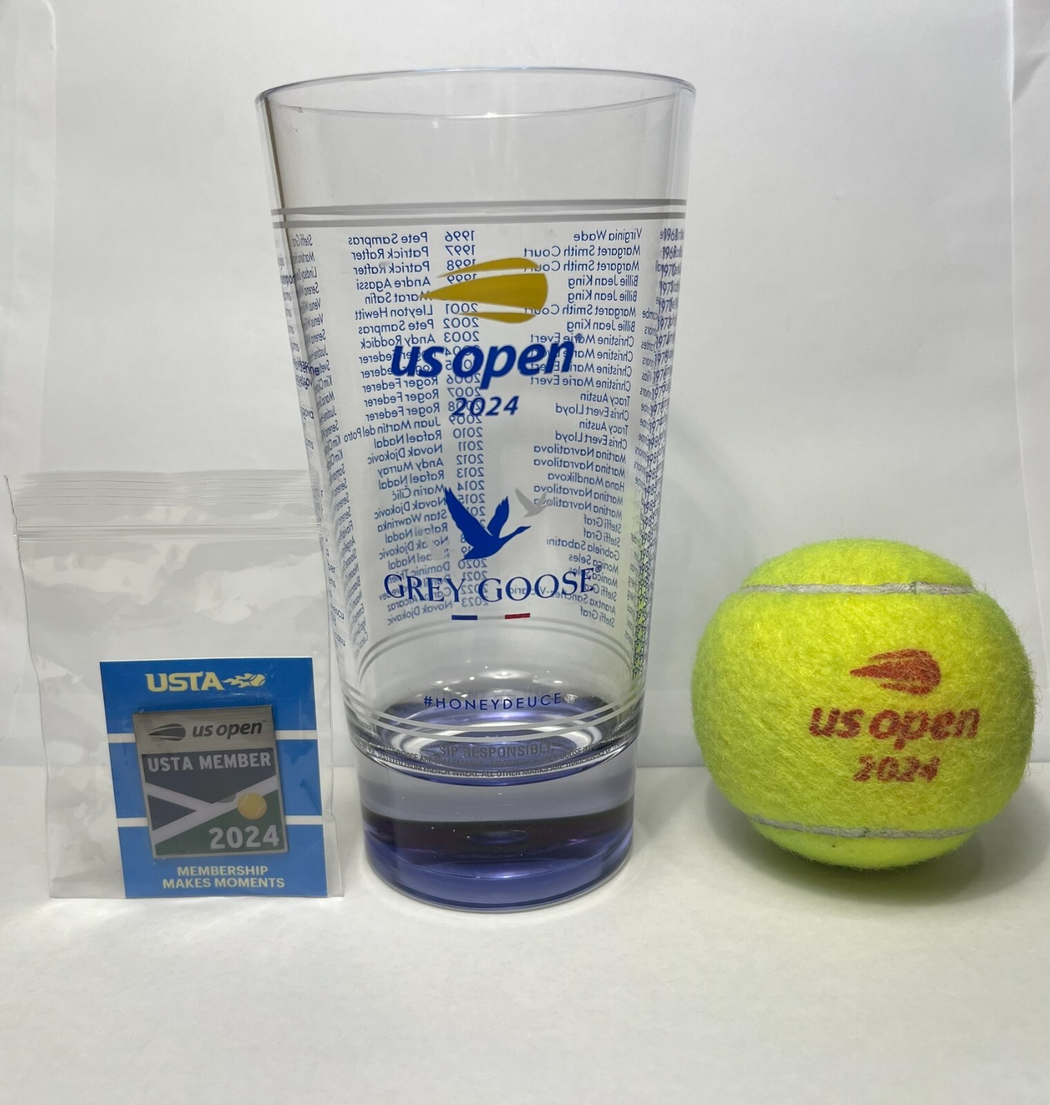 2024 US Open Honey Deuce Souvenir Cup with Game/Practice Used Ball and ...