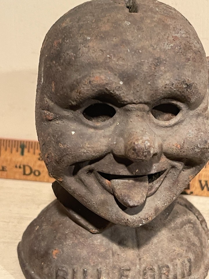 Antique Original J. & E. Stevens Bill E. Grin Mechanical Cast Iron Bank ...