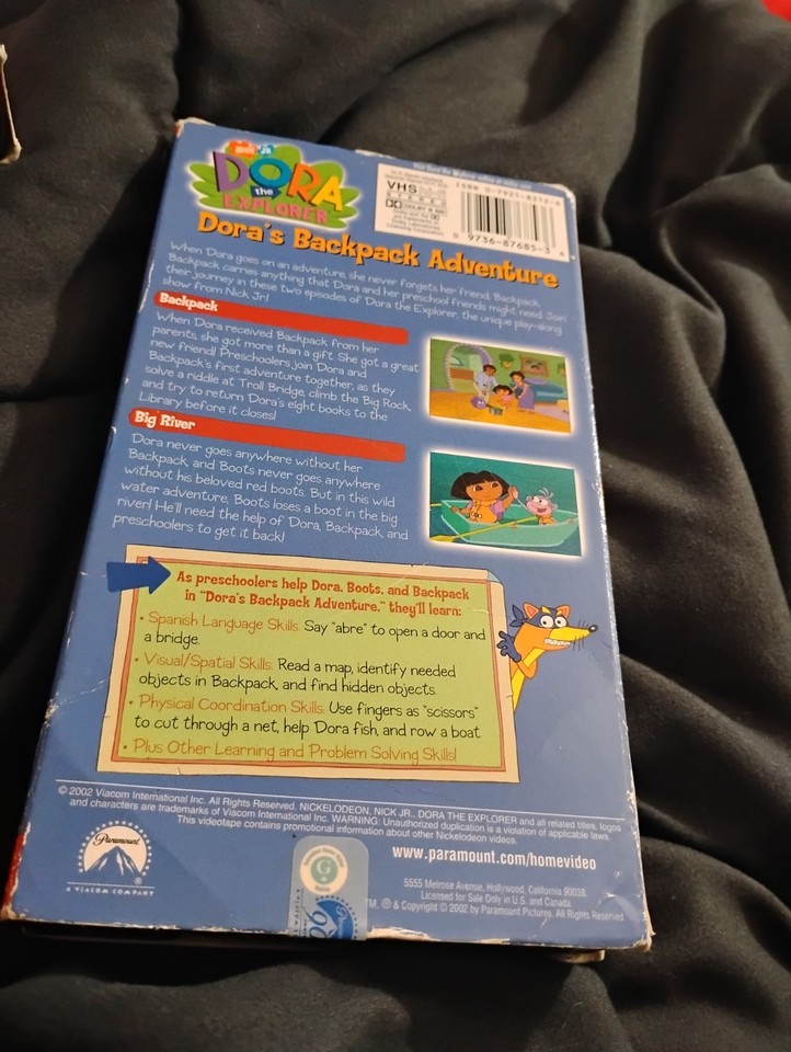 Dora the Explorer - Doras Backpack Adventure (VHS, 2002) 97368768536| eBay