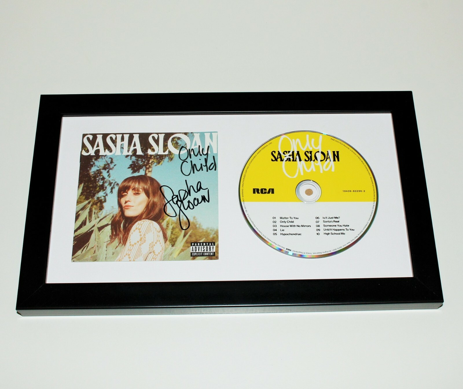 SINGER SASHA SLOAN SIGNED FRAMED 'ONLY CHILD' CD COVER ALBUM COA KYGO I ...