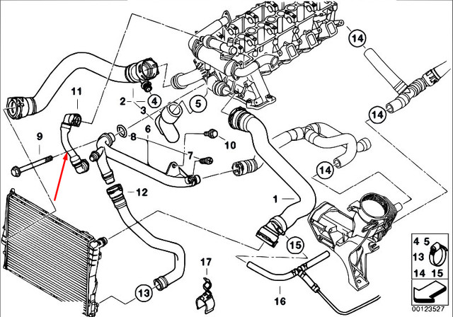 100 Original BMW E39 E46 Limousine Kühlsystem Wasserschlauch OEM ...