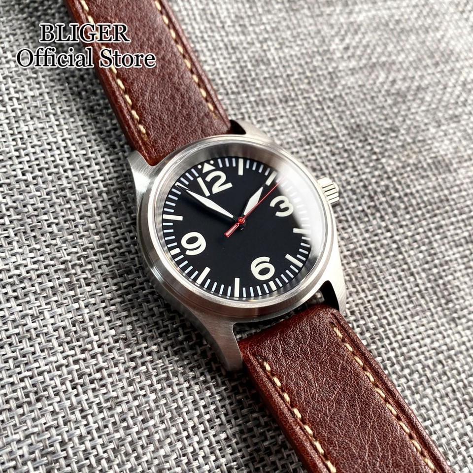 36mm 20ATM Waterproof Sapphire NH35 Diving Watch Luminous Red Second ...