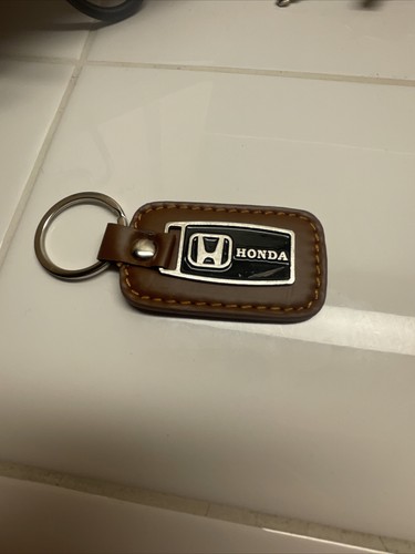 Honda Car keychain leather Brown Color Key Fob Black | eBay