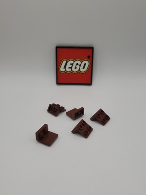 LEGO 1 x 2 - 2 x 2 Inverted Bracket REDDISH BROWN (x5) 99207 NEW PARTS ...