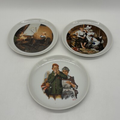 Vintage Three (3) Norman Rockwell Mini Decorative Plates! | eBay