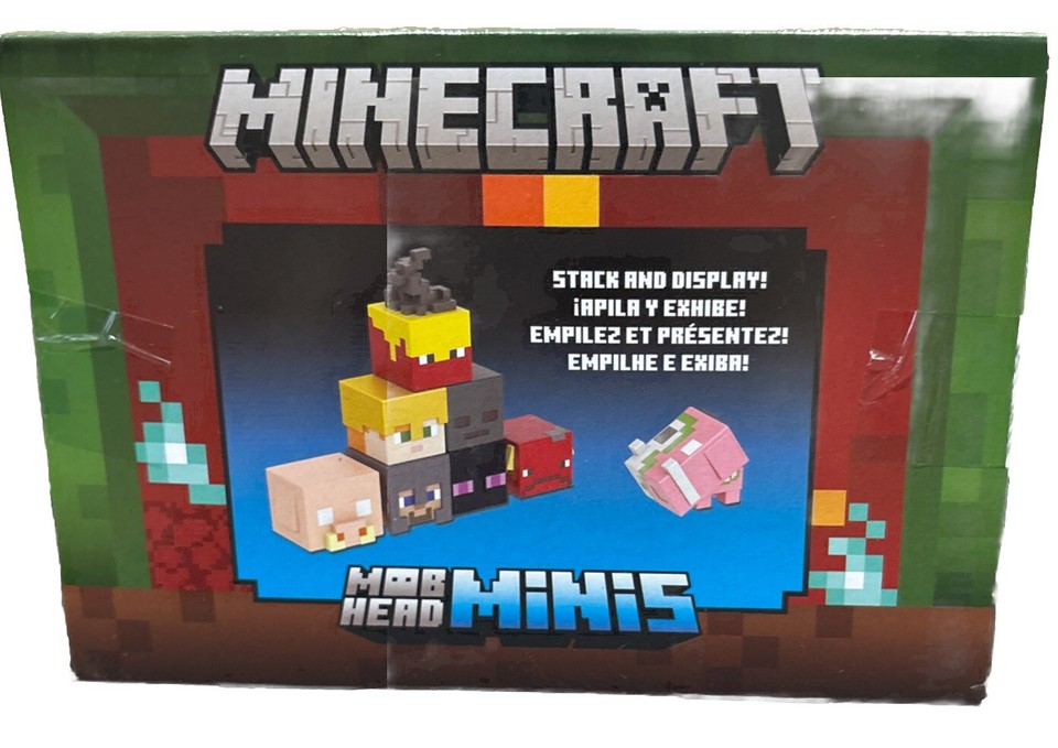 Mattel Minecraft Mob Head Minis Figures full Box 12 Pcs. Nether ...