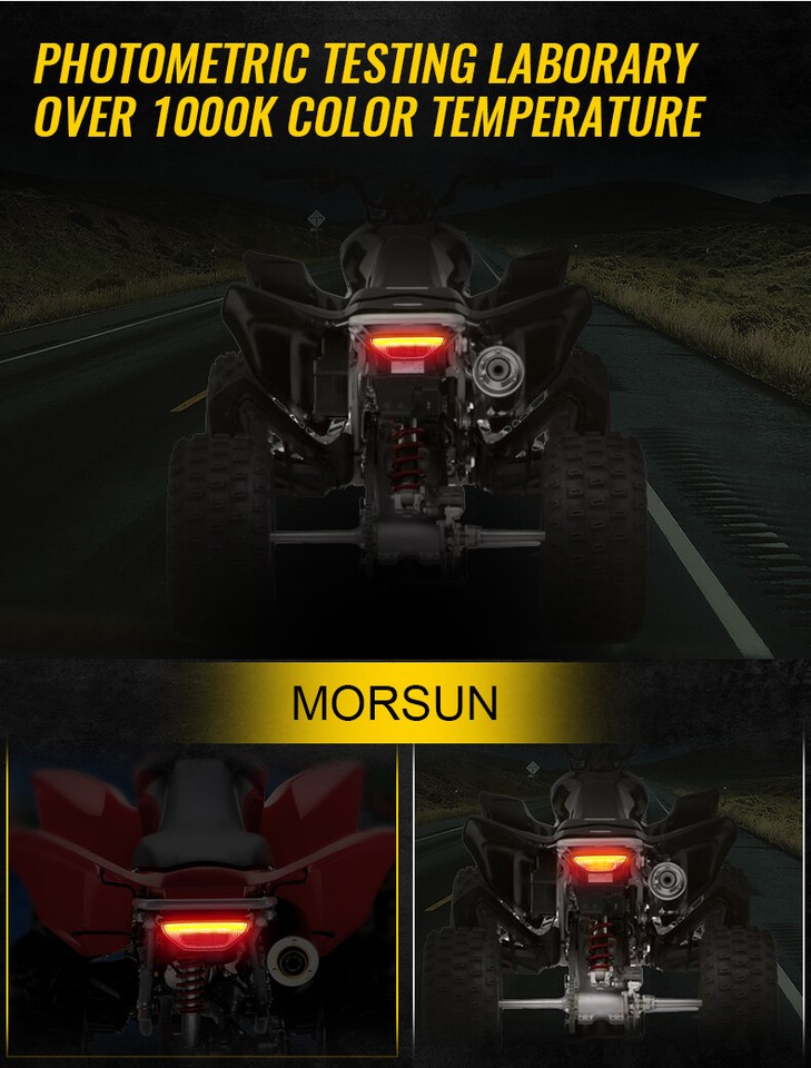 For Honda TRX 250 300 400EX TRX400X 500 700 Smoke LED Tail Light Brake ...