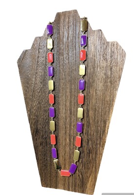 Kate Spade New York Gold Tone Neon Purple orange Rectangle Rectangular ...