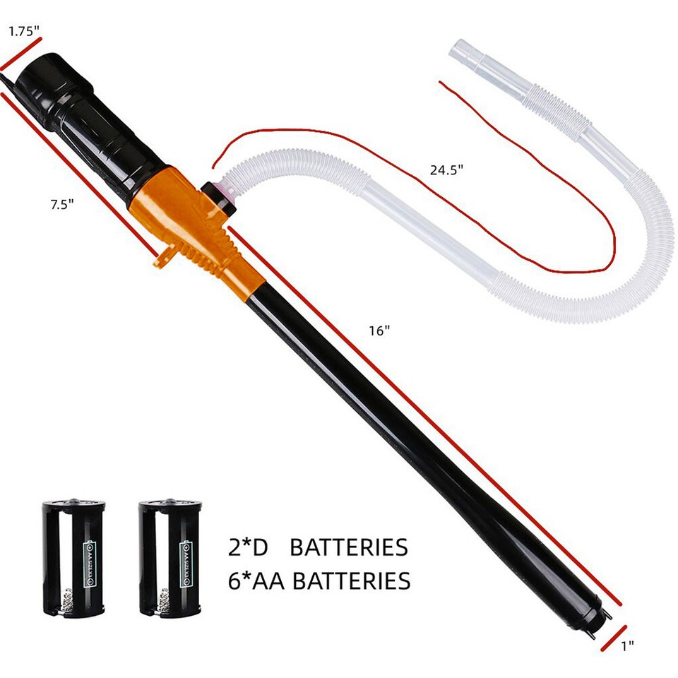 2.6GPM Portable Transfer Pump Battery Operated Electric Siphon Pump for ...
