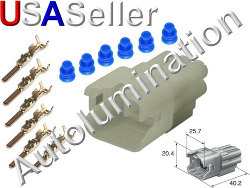 HM 6 way connector MALE FEMALE Sumitomo Sealed NAMZ 6187-6801 6180-6181 ...
