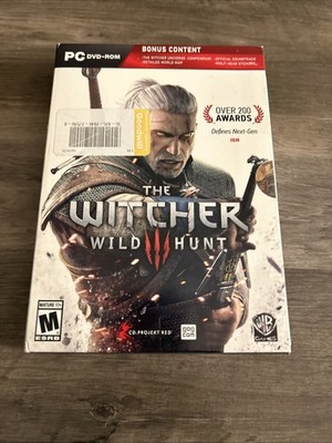 The Witcher III Wild Hunt PC DVD-ROM w/ Soundtrack Map Poster CD ...