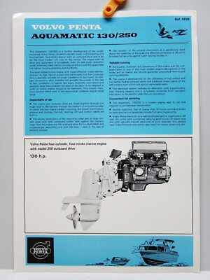 Vintage - VOLVO PENTA - AQUAMATIC 130/250 Four Cylinder Marine Engine ...