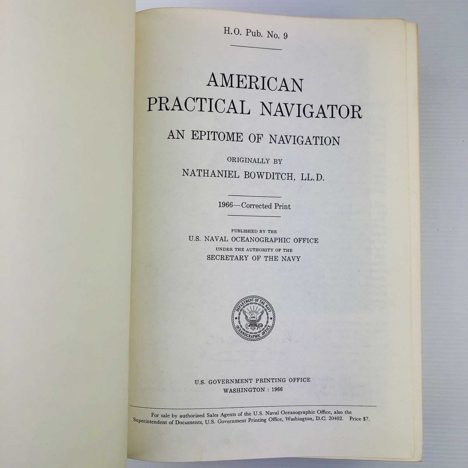 American Practical Navigator US Navy Hardcover Book 1966 Nathaniel ...
