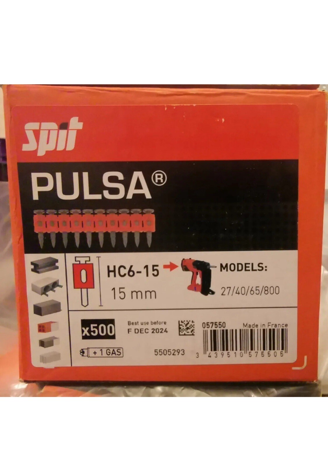 SPIT Pulsa 800 Nails HC6-15 Pins with Gas 15mm (057550) for sale online ...